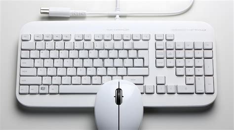 Premium Photo Computer Keyboard And Mouse On A White Table Generative Ai