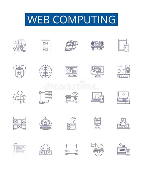 Web Computing Line Icons Signs Set Design Collection Of Web Computing