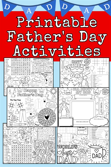 7 Pages Of Printable Fathers Day Activities