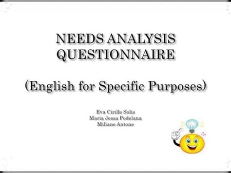 Needs Analysis Questionnaire Docx