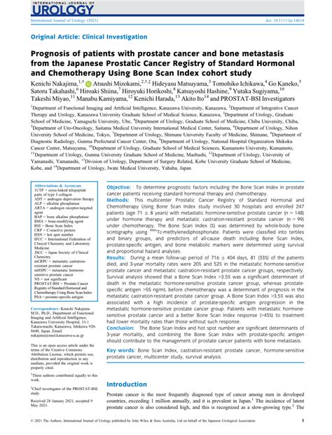 Pdf Prognosis Of Patients With Prostate Cancer And Bone Metastasis From The Japanese Prostatic