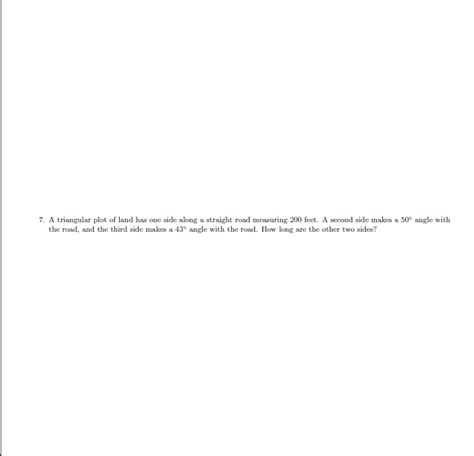 solved 7 a triangular plot of land has one side along a