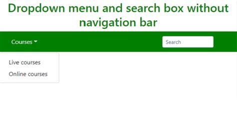 How To Set Dropdown And Search Box In Same Line Using Bootstrap GeeksforGeeks