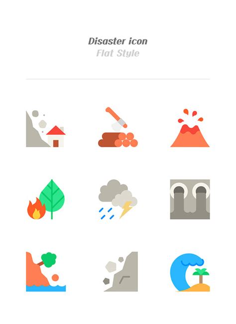 유토이미지 자연 재해 재난 관련 벡터 이미지 일러스트