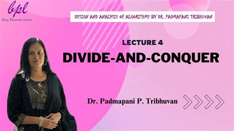 Lecture 4 Divide And Conquer How Divide And Conquer Works