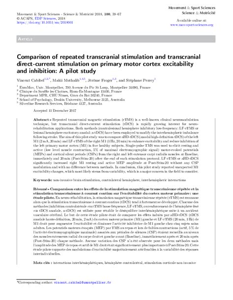Pdf Comparison Of Repeated Transcranial Stimulation And Transcranial