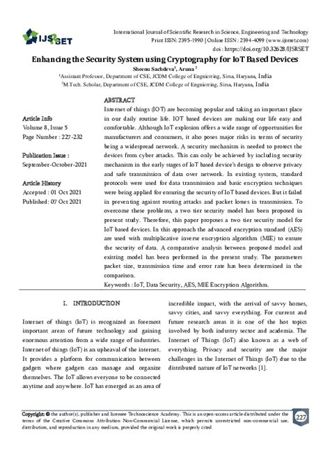 pdf enhancing the security system using cryptography for iot based
