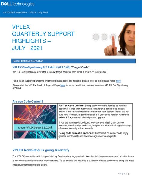 vplex quarterly support highlights july 2021 pdf server computing dell