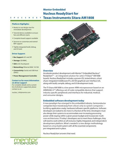 Mentor Embedded Nucleus Readystart For Texas Mentor Graphics