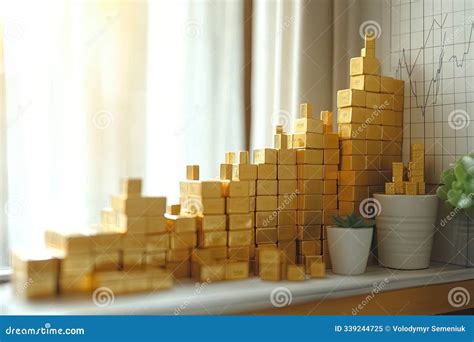 gold bars arranged with a rising price chart in a financial institution