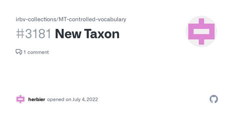 New Taxon · Issue 3181 · Irbv Collectionsmt Controlled Vocabulary