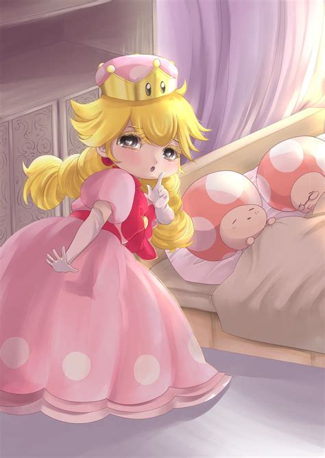 Toad Toadette And Peachette Mario And 1 More Drawn By Aimayura
