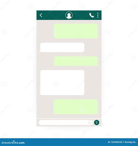 Mockup Of Mobile Messenger Chat App Template Social Network Concept