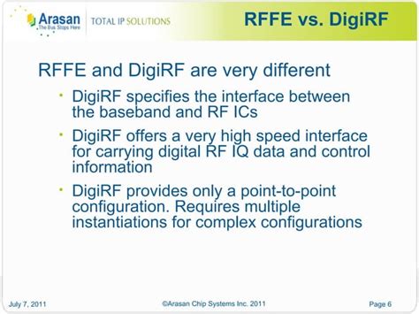 Radio Frequency Front End Rffe Mipi Core From Arasan Chip Systems Ppt Technology And Computing