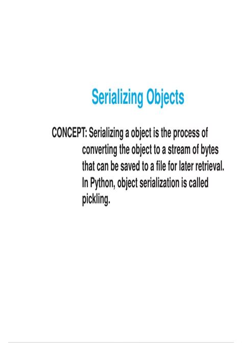 Serializing Of Objects In Python Programming 15691 Ece Stuvia Us