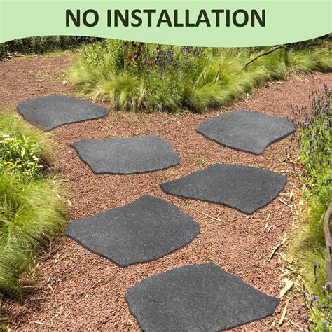 3 Pack Rubber Stepping Stones Outdoor Garden Rubber
