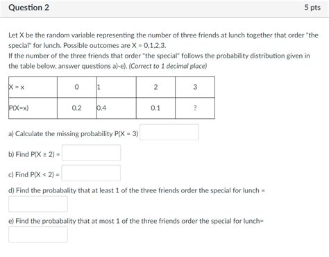 solved let x be the random variable representing the number