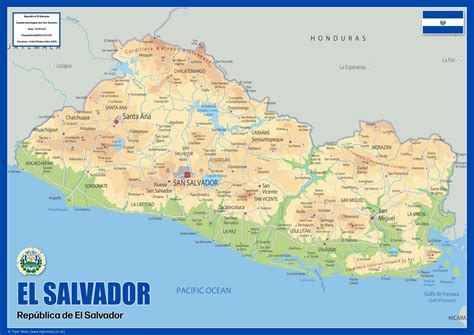 Physical Map Of El Salvador The Oxford Collection I Love Maps