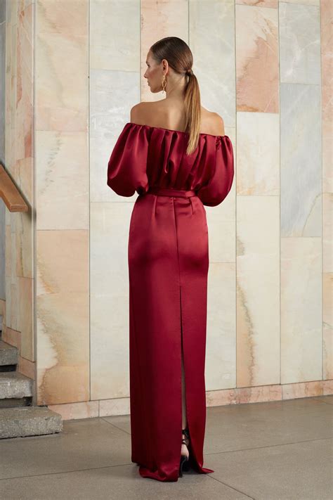 Red Off Shoulder Maxi Dress Alice Undress