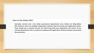 RTI Right To Information Act 2005 Pptx