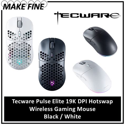 Tecware Pulse Elite 19k Dpi Hotswap Wireless Gaming Mouse Black White Shopee Singapore