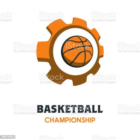 농구 볼의 실루엣입니다 기어와 원근 왜곡 농구 로고 템플릿 0명에 대한 스톡 벡터 아트 및 기타 이미지 0명 Championship 경기 스포츠 Istock