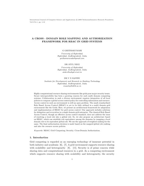 Pdf A Cross Domain Role Mapping And Authorization Framework For
