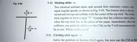 Solved Fig 958 940 Sticking Sticks Two Identical Uniform Sticks