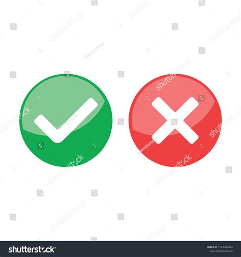 Check Mark Icons X Tick Approve Stock Vector Royalty Free 1743382844