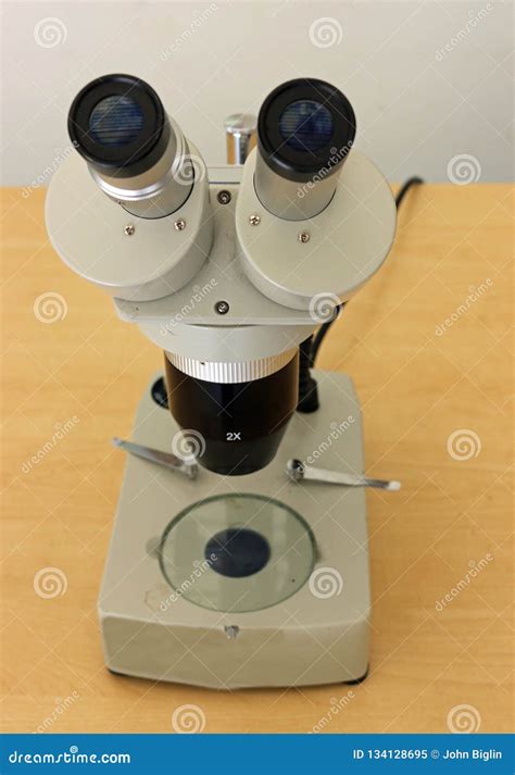 Binocular Microscope On Table Stock Image Image Of Laboratory Table