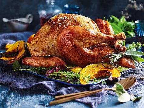 Truthahn Mit Schinken Birnen Füllung Weihnachtsessen Mit Fleisch