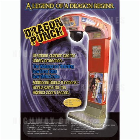 Dragon Punch Arcade Machine Brochure
