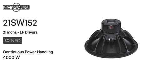 21SW152 8Ω - LF Drivers - B&C Speakers