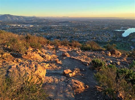 Scenic City View Of San Diego From The Summit Of Cowles Mountain Stock