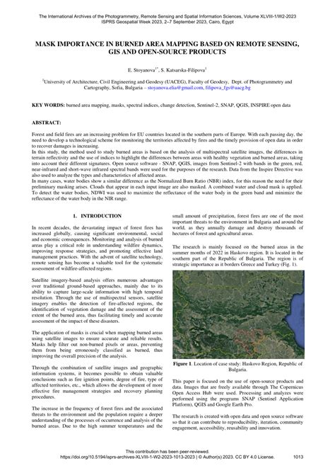 Pdf Mask Importance In Burned Area Mapping Based On Remote Sensing