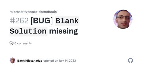 Bug Blank Solution Missing Issue Microsoft Vscode
