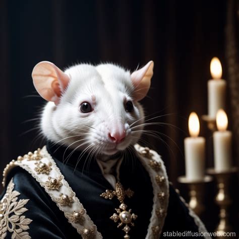 Albino Rat In Prince Clothes With Skulls Stable Diffusion Online