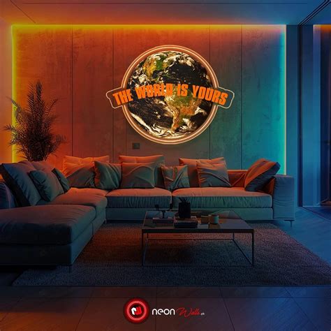 The World Is Yours Uv Led Neon Sign Motivational Wall Decor Neon