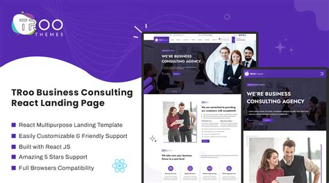 Troo Business Consulting React Landing Page Troothemes
