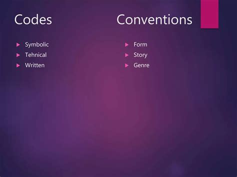 Codes And Conventions Ppt