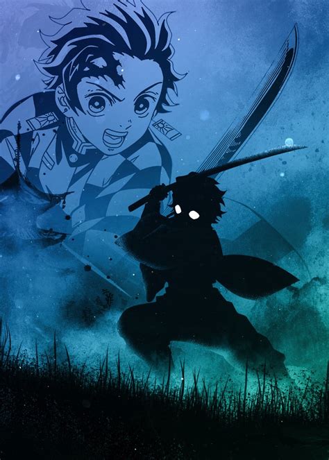 Metal Poster Tanjiro Kamado Shadow Demon Slayer Kimetsu No Yaiba