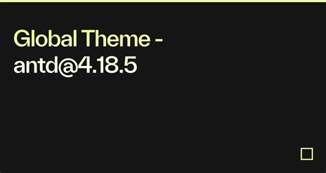 Global Theme Antd4185 Codesandbox