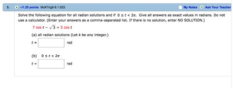 Solved 3 11 25 Points Mcktrig8 6 1 023 My Notes Ask Your