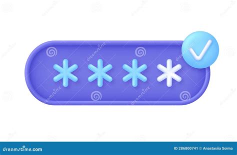 3d Password And Check Mark Correct Password Concept Personal Data