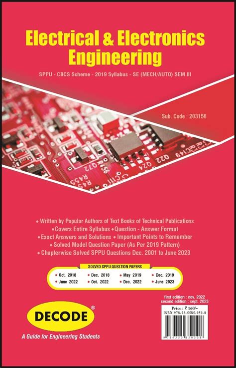 Buy Electrical And Electronics Engineering For Sppu 19 Course Se Iii Mechauto
