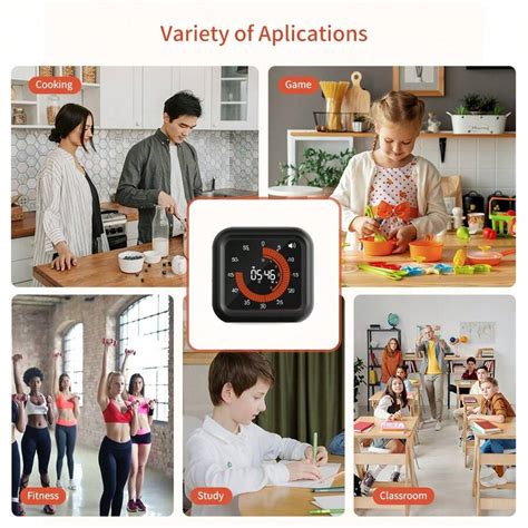 1pc Digital Visual Timer Max 11h 59m Rechargeable Countdown Timer With Va Display Clear