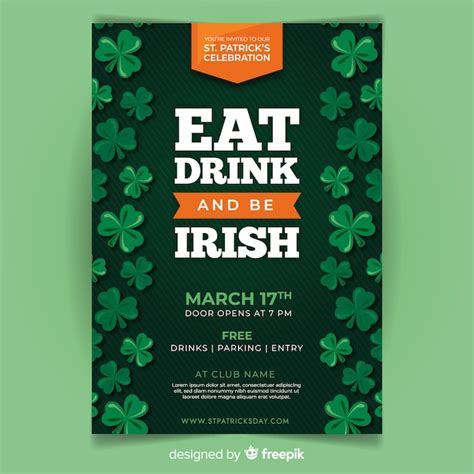 Free Vector St Patricks Day Flyer Template