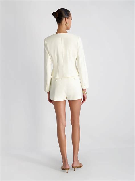 Halsey Twill Tailored Cropped Jacket French Connection Us