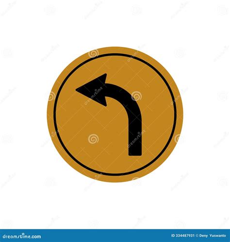 Turn Left Arrow Road Traffic Sign Point Pointer Direction Navigation Symbol Street Shape