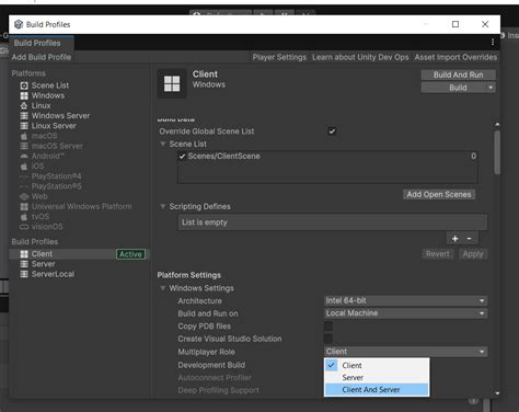 The Multiplayer Role In The Build Configuration Is Reset When The